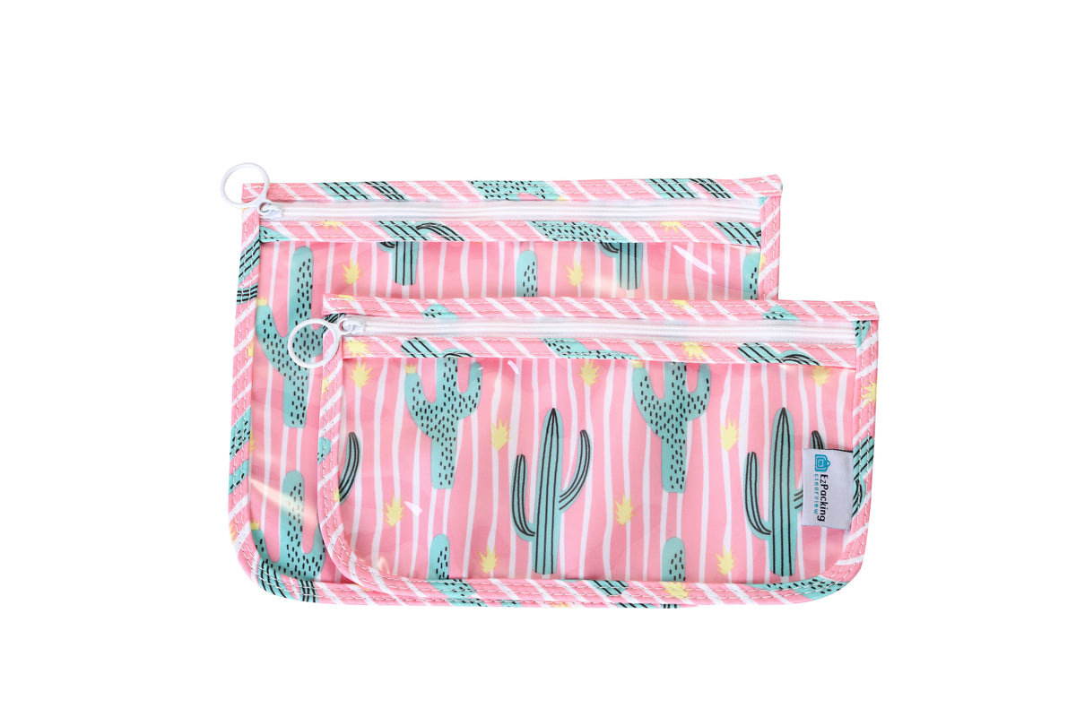 Clear Zipper Pouches (2PC Set) - Cute Transparent Front Zip Toiletry ...